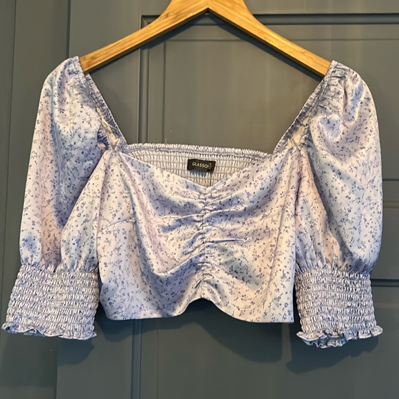 Glassons | Tops | Glassons Romantic Cottagecore Smocked Back Satin Puff ...